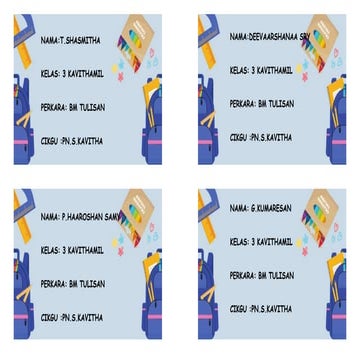 LABEL BUKU BAHASA MELAYU TAHUN 2 KAVITHAMIL | PPTX