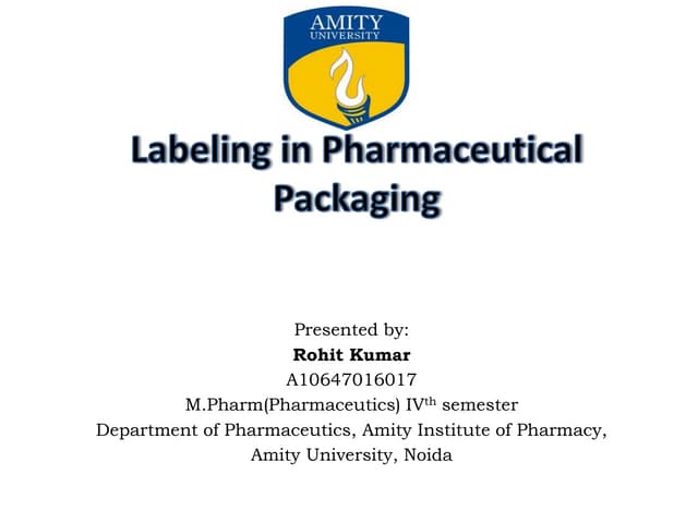 Pharmaceutical Packaging tablet and capsules | PPTX