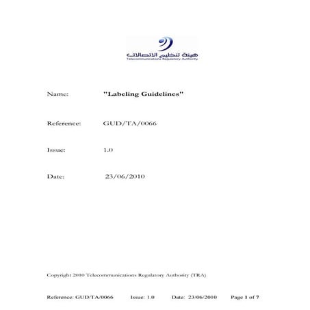 Labeling scheme guidelines | PDF