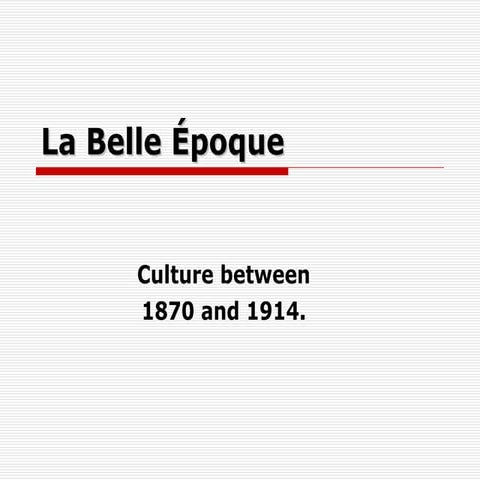 La belle époque | PPT