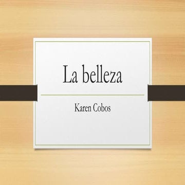 La belleza | PPTX