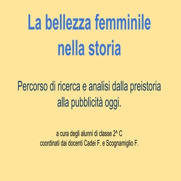 La bellezza femminile nella storia | PPTX