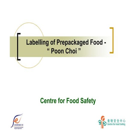 Labelling of Prepackaged Food - Poon Choi | PDF