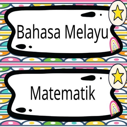 LABEL SUBJEK papan kenyataan bilik darjah | PPTX