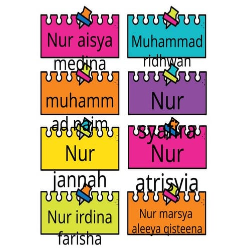 students' names editable label templates | PPTX