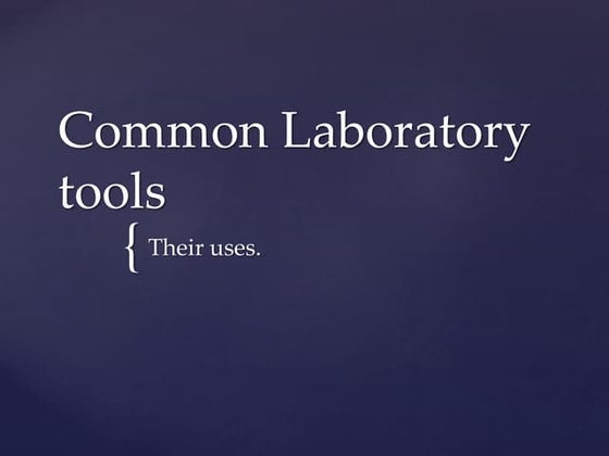 common laboratory apparatus ppt | PPTX | Chemistry | Science