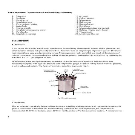Lab equipment study | PDF
