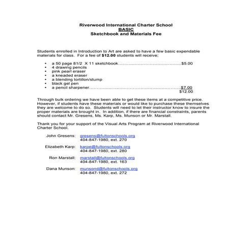 Lab fee notice to parents beginning | PDF | Drawing and Sketching ...