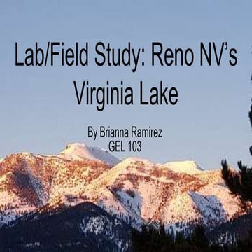 Lake Berryessa Field Assignment | PPTX