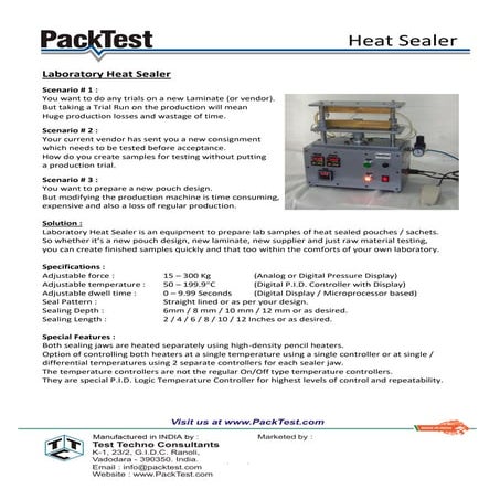 Lab heat sealer 2018 | PDF