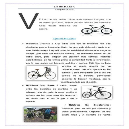 origen y detalles de la bicicleta | DOCX