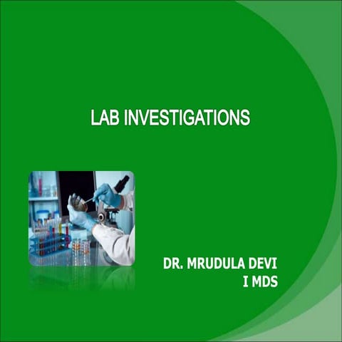Lab investigations and their impocations | PPT