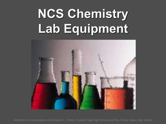 common laboratory apparatus ppt | PPTX | Chemistry | Science