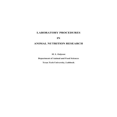 Animal Feed Laboratory | PDF