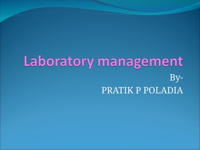 Laboratory quality management notes | PPT