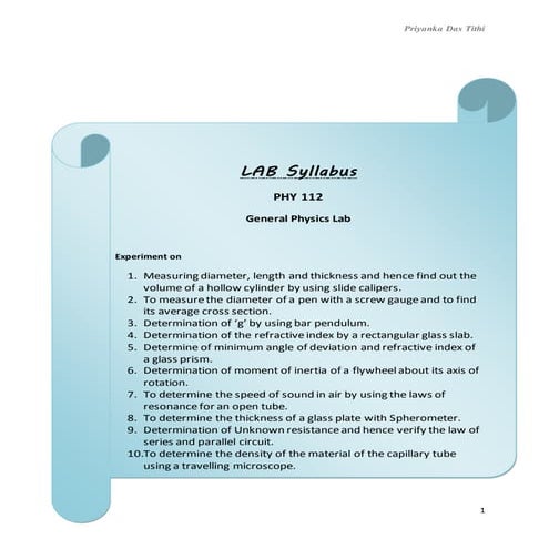 Lab manual for phy 112 | DOCX