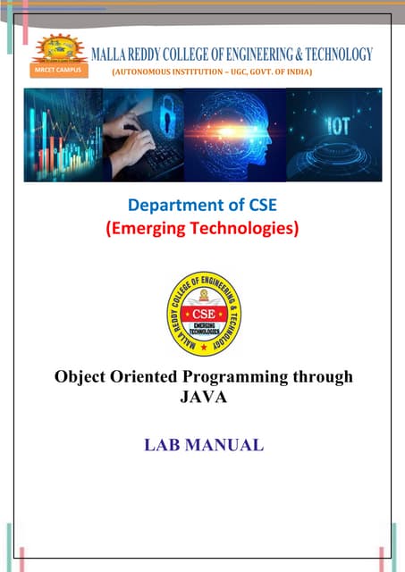 Lab Manual Object Oriented Programming through JAVA.pdf Lab Manual Object Oriented Programming through JAVA.pdf