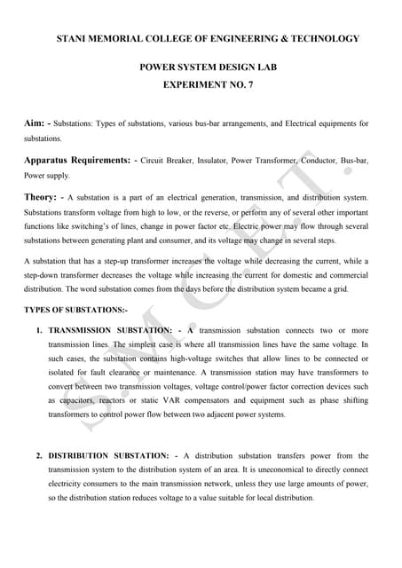 Report On 33 11kv Substation Pdf