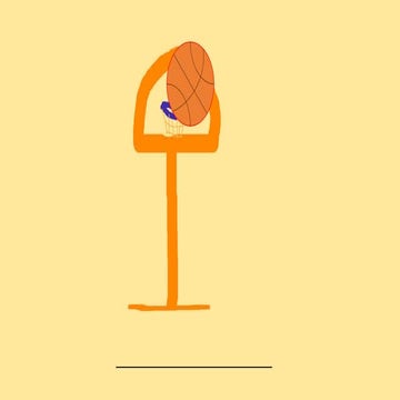 Basketball bounce animated like 2D using ppt | PPTX