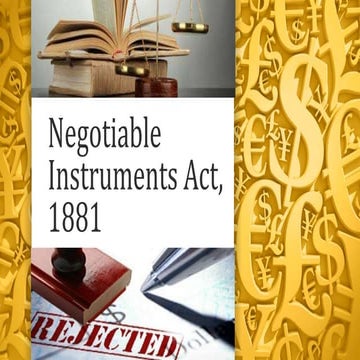 Negotiable Instruments Act,1881 | PPT