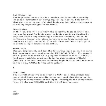 Lab ObjectivesThe objective for this lab is to review the Motoro.docx