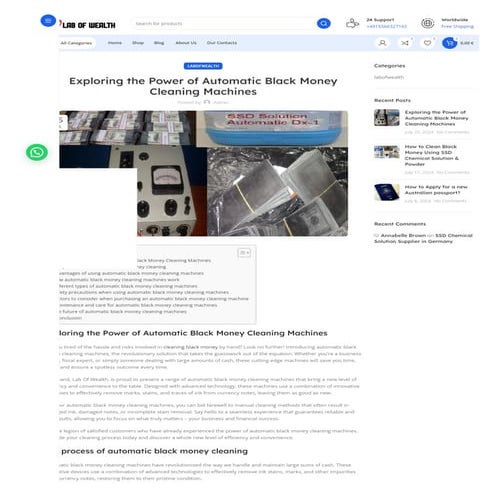 Exploring the Power of Automatic Black Money Cleaning Machines | PDF