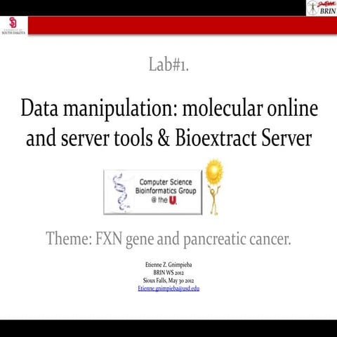 Lab Online Molecular Tools and BioExtract Server | PPT