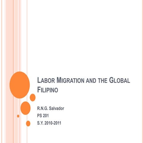 PS 201 Labor Migration And The Global Filipino | PPSX