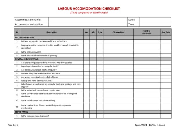 TOWER CRANE INSPECTION CHECKLIST Form # HSEQ - TCI Rev 2 -.docx