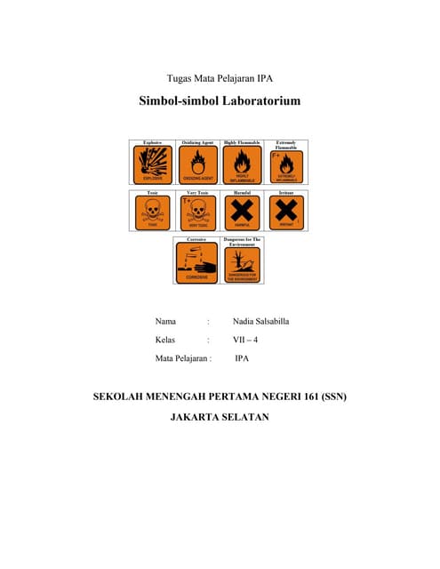 Alat alat keselamatan kerja dan simbol-simbol laboratorium | DOCX