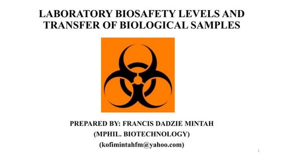 7.Laboratory safety and Biohazard | PPT