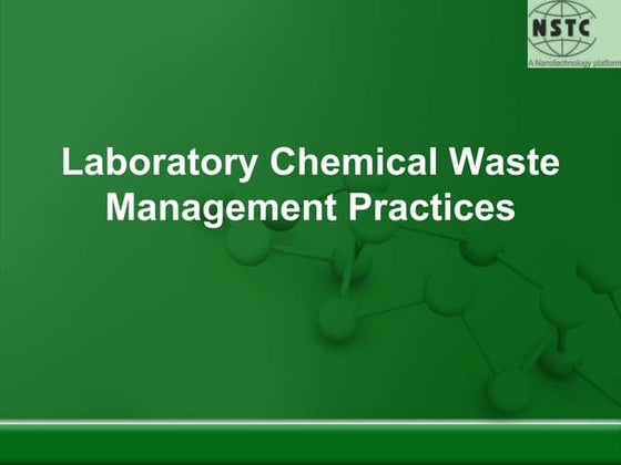 Waste Management at Medical Laboratories | PPT