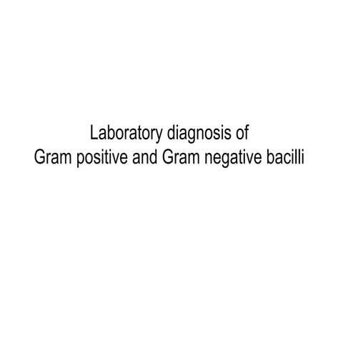 Laboratory diagnosis gram positive and gram negative bacilli | PPT
