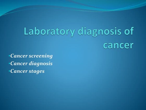 diagnosis of cancer | PPTX