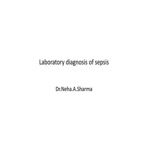 Laboratory diagnosis of sepsis | PPTX