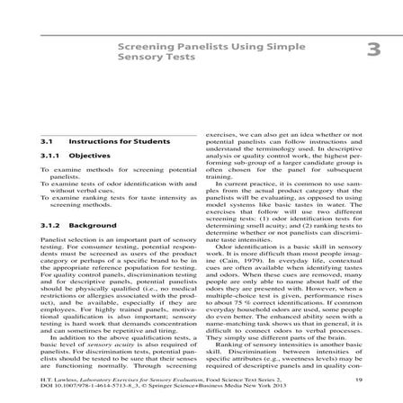 Laboratory exercises for sensory evaluation | PDF