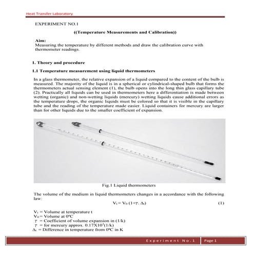 Temperature Measurements and Calibration | PDF