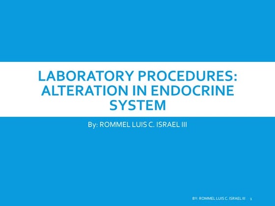 ENDOCRINE LABORATORY PROCEDURES | PPT