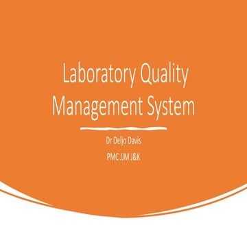 Laboratory quality management system | PPTX