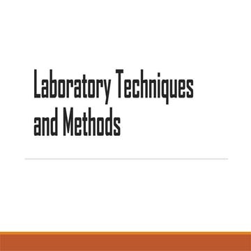 RESEARCH- Laboratory techniques and methods | PPTX