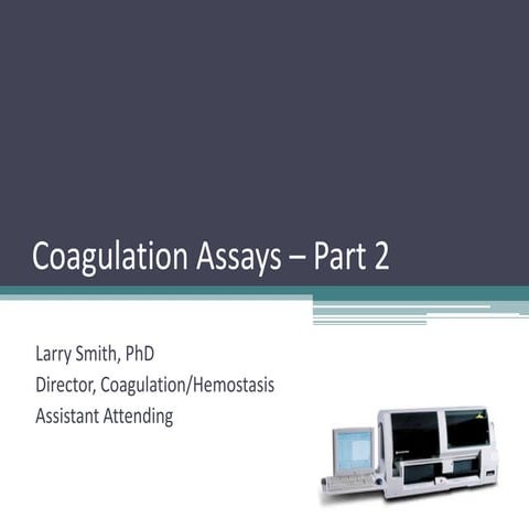 Laboratory tests of hemostasis and coagulation system | PPTX