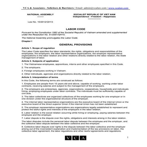 Labor code 2012 | PDF