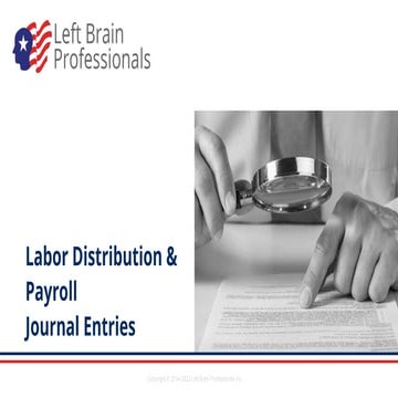 Labor Distribution & Payroll Journal Entries for Government Contractors ...