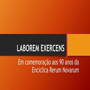 LABOREM EXERCENS | PPT
