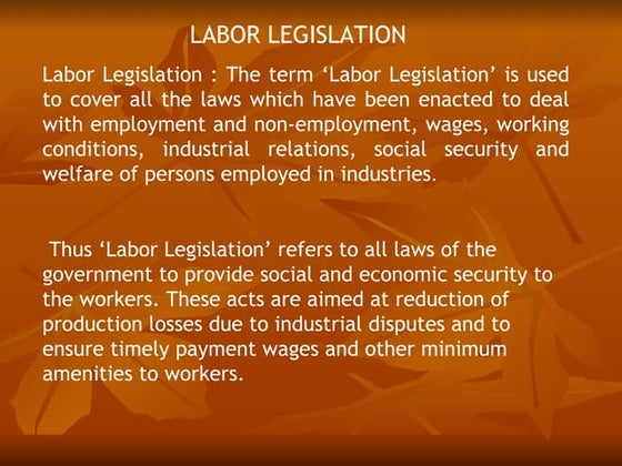 Introduction to Labour Laws | PPT