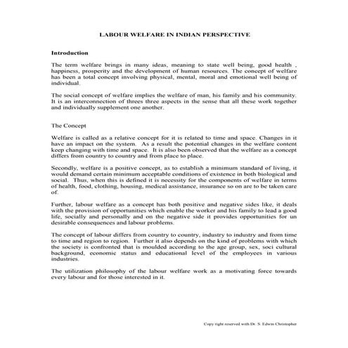 Theories of labour Welfare | PPTX