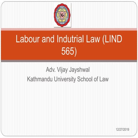 Labour and indutrial law | PPTX