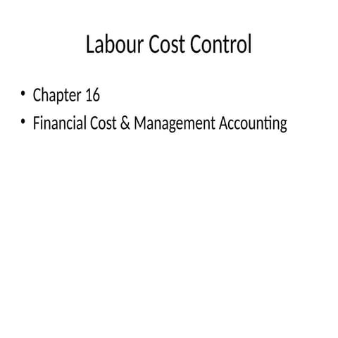 Labour turnover, Labour Cost | PPTX