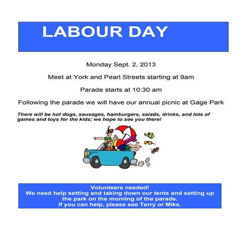 Labour day notice | DOC