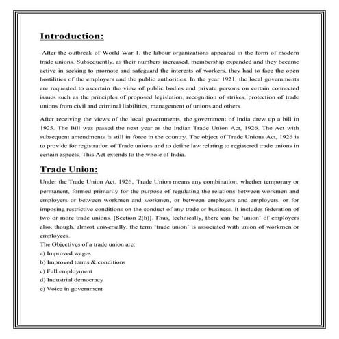 registration of trade union | DOCX